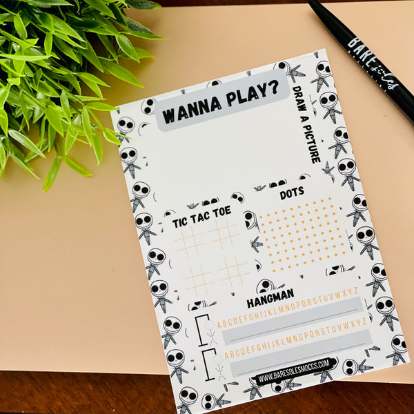 Skeleton Head Activity Notepad – Bare Soles Moccs